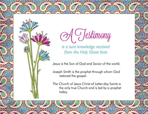 Young Women’s Manual 1 Lesson 26: Testimony Poster and Seed Packet ...