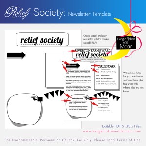 Relief Society Newsletter Template: Customizable PDF & JPEG – Hang a ...