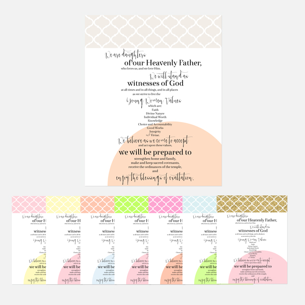 YW Values Now Collection: 8×10 Personal Progress Values Posters + YW ...