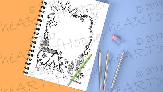 2018 Mutual Theme Coloring Page [Free Download] – Hang a Ribbon on the Moon