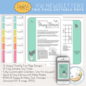 Lively Blooms: A Year’s Worth of Young Women Newsletter Templates ...