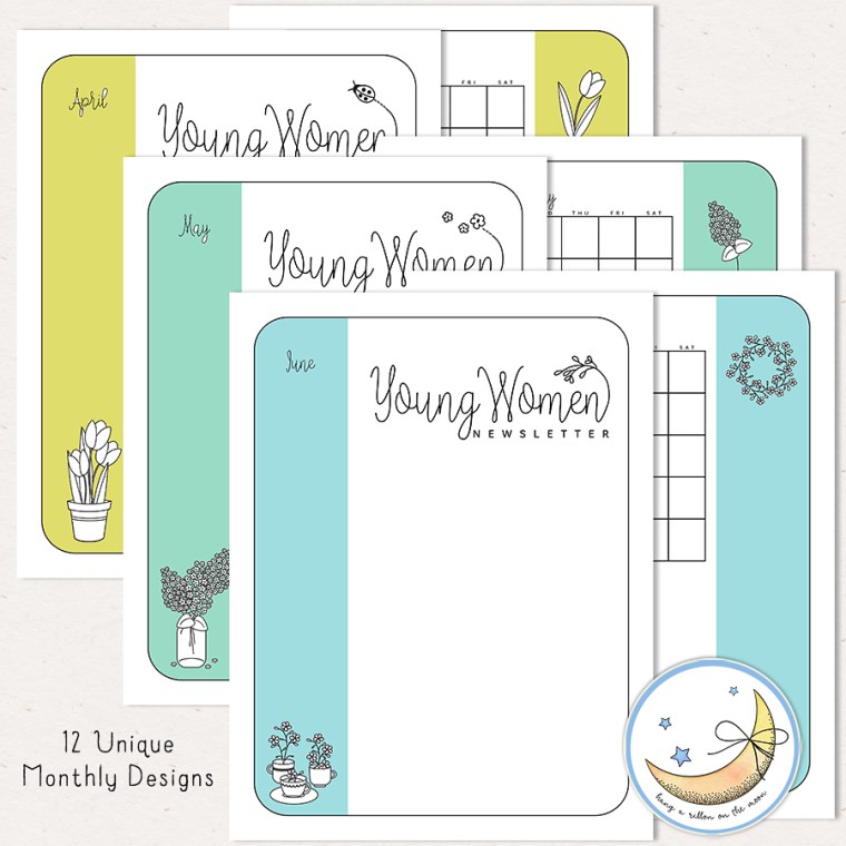 Lively Blooms: A Year’s Worth of Young Women Newsletter Templates ...