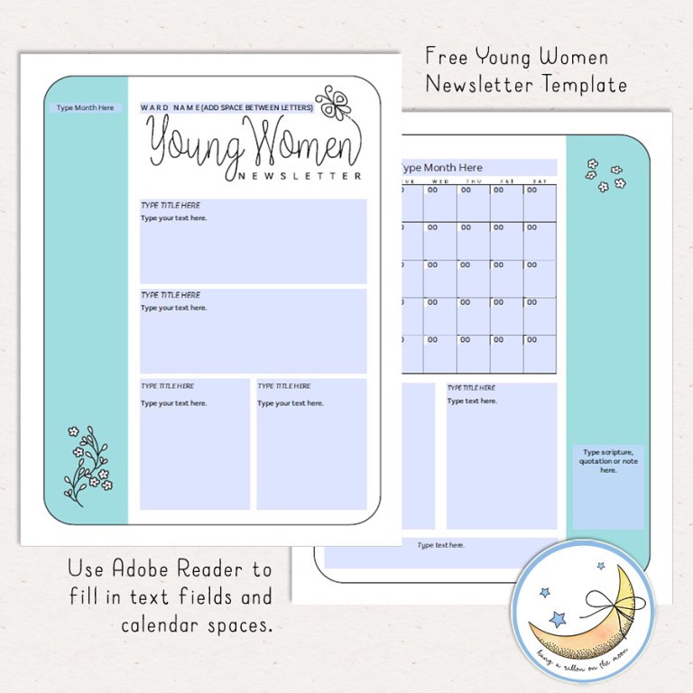 Lively Blooms: A Year’s Worth of Young Women Newsletter Templates ...