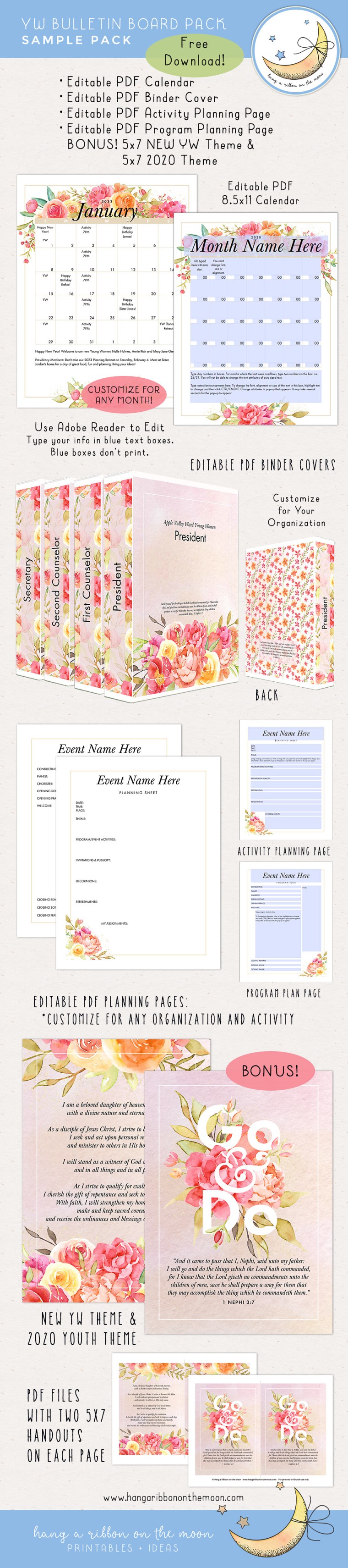 Editable Calendar, Binder Cover, Planning Pages & BONUS! 2020 Mutual ...