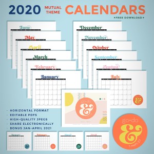 2020 Youth Theme Go & Do Calendars: Editable PDF & JPEG [Horizontal ...