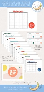 2020 Youth Theme Go & Do Calendars: Editable PDF & JPEG [Horizontal ...