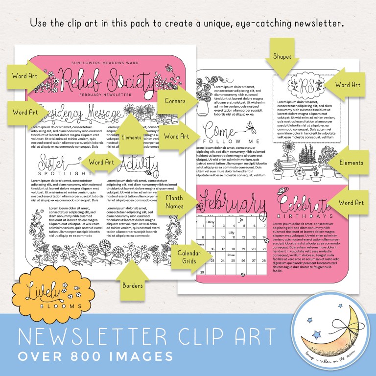 Free Download! Newsletter Clip Art for Relief Society, Young Women ...